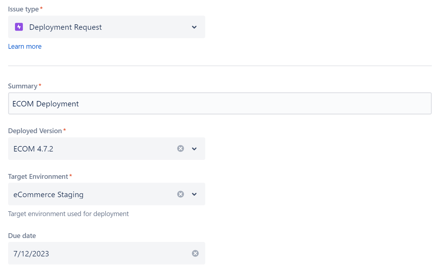 Use Jira tickets to drive Deployments