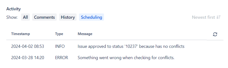 Scheduling Configuration